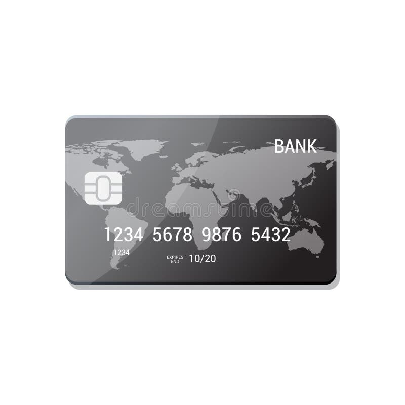 Payment Concept in Flat Style. Silver Credit Card Isolated Icon. Stock ...
