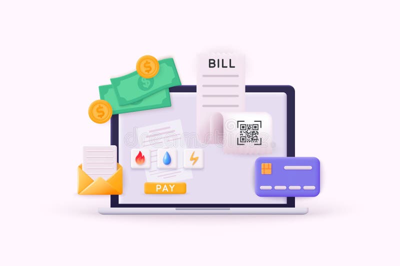 Payment Concept. Invoice and Electricity Meter. Utility Bills Payment ...