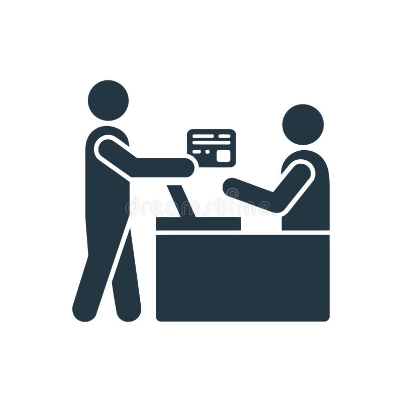 Payment at counter icon stock vector. Illustration of counter - 361768314