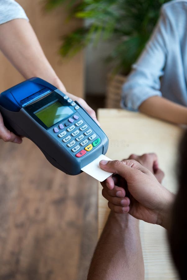 Payment by Credit Card and Terminal Stock Photo - Image of indoors ...