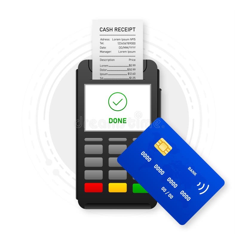 Payment by Credit Card Using Terminal, Approved Payment. NFC Card ...