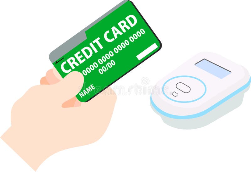 Payment of Electronic Money by Simple Credit Card Stock Vector ...