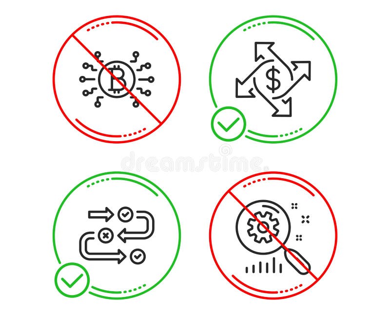 Payment Exchange, Bitcoin System and Survey Progress Icons Set. Search ...