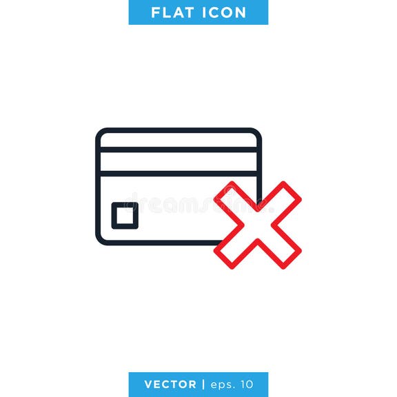 Payment Failed Icon Vector Design Template. Editable Stroke Stock ...