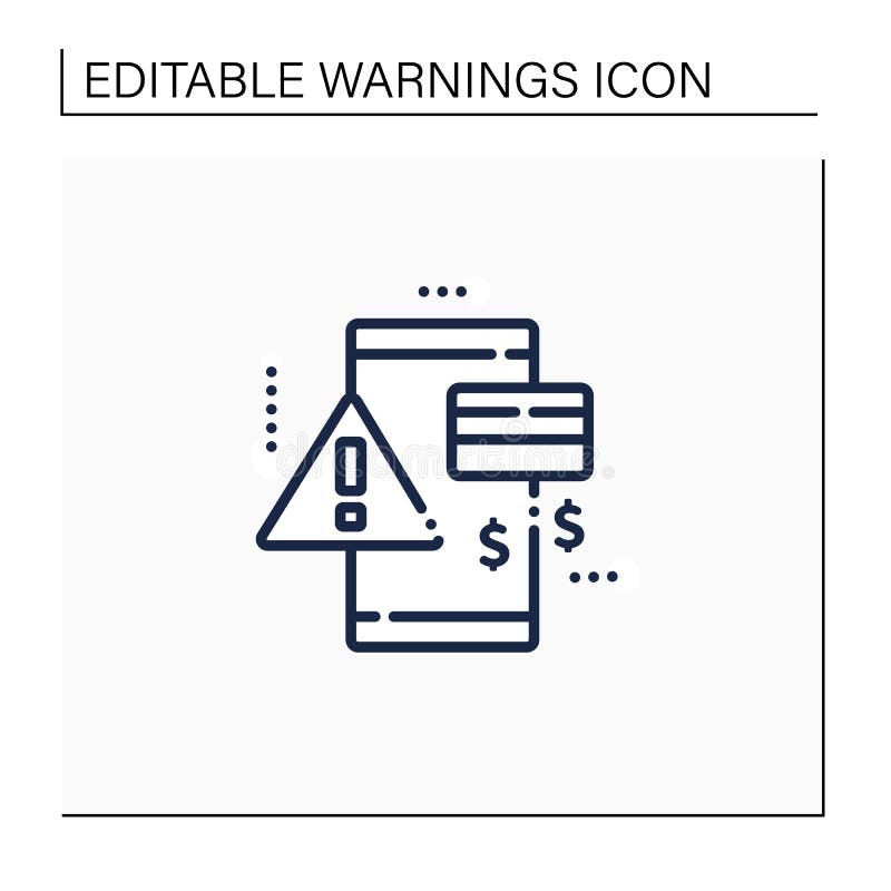 Payment failed line icon stock vector. Illustration of warning - 225824565