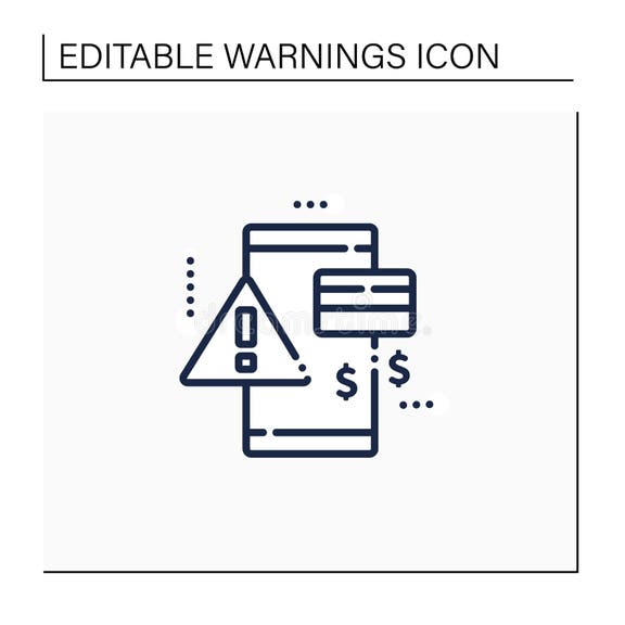 Payment failed line icon stock vector. Illustration of warning - 225824565