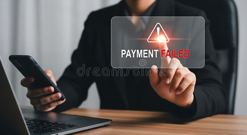 Payment Failed Notification on Digital Interface Using Touchscreen Technology Stock Illustration ...