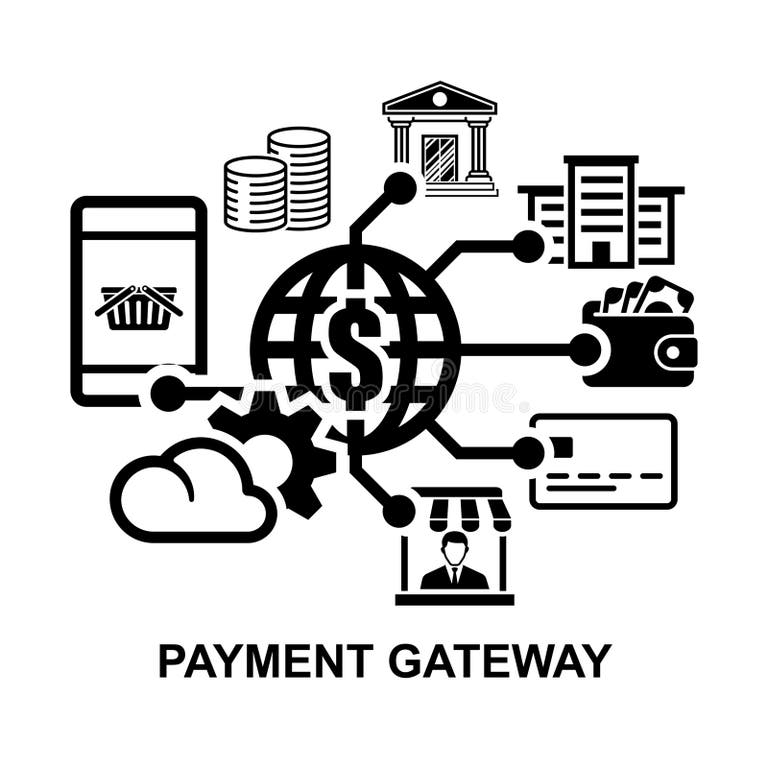 Payment Gateway Icon Isolated on Background Stock Vector - Illustration ...