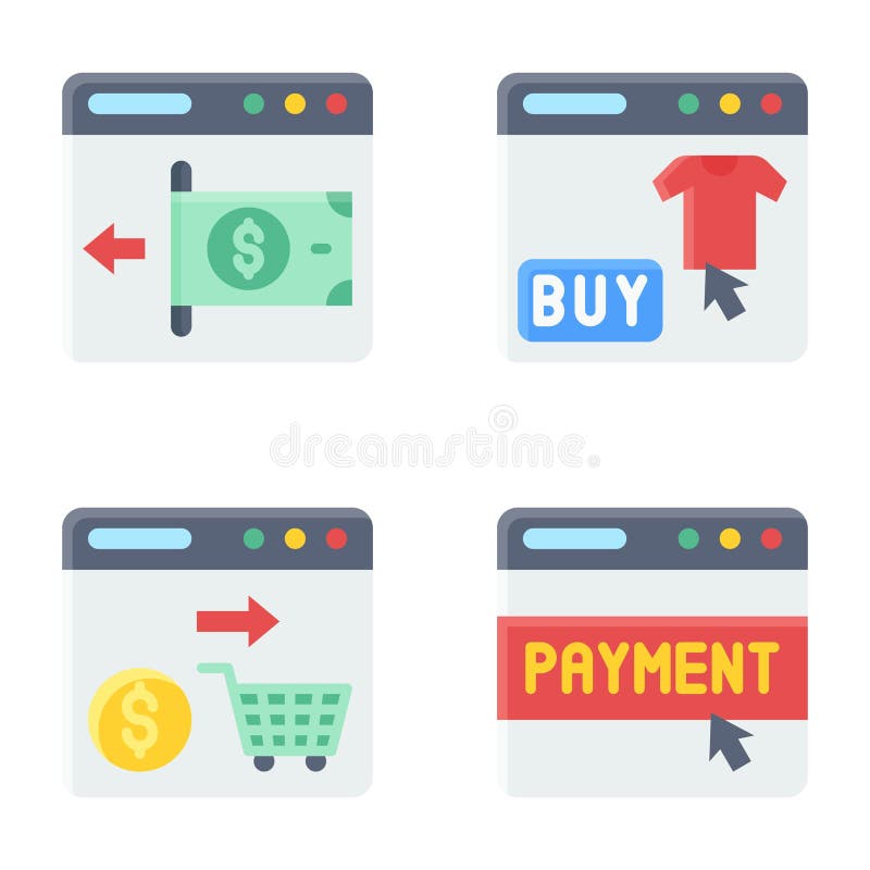 Payment Gateway Icon Set Payment Related Vector Stock Vector ...