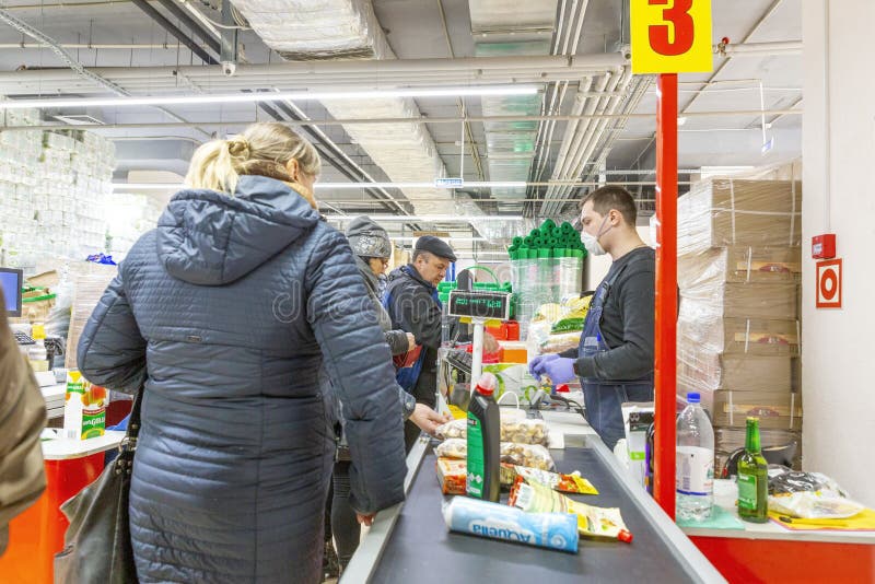 Payment for Goods at the Checkout in a Supermarket Editorial Image ...