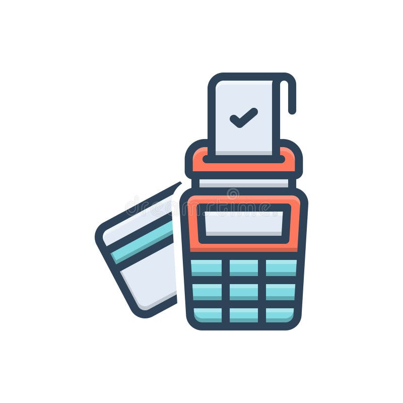 Color Illustration Icon for Payment, Acquiring and Cashless Stock ...