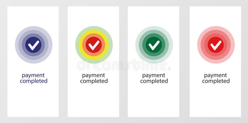Payment Icons. Different Colors of Checkmark Icons Stock Vector ...