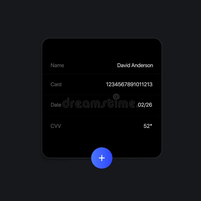 Payment Information Digital Widget. UI Vector Illustration Stock Vector ...