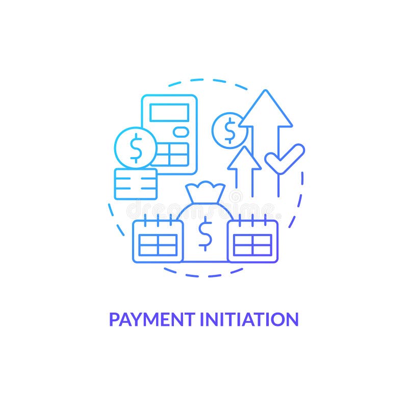 Payment Initiation Blue Gradient Concept Icon Stock Vector ...