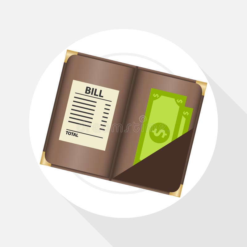 Payment of an Invoice in a Restaurant, Money with a Bill are on a Plate ...