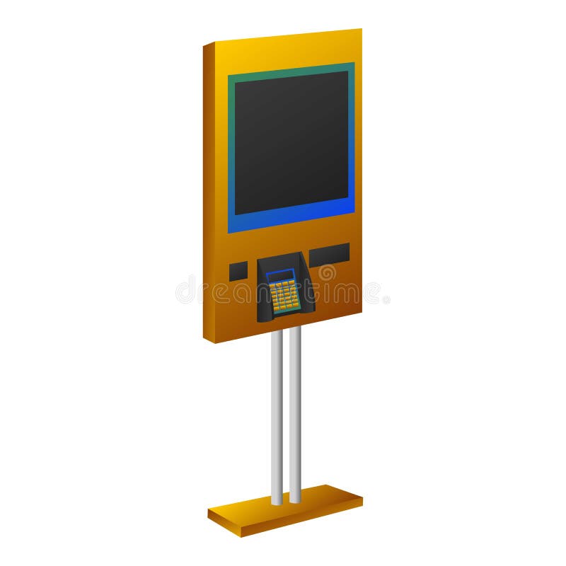 Payment Kiosk Icon, Isometric Style Stock Vector - Illustration of ...
