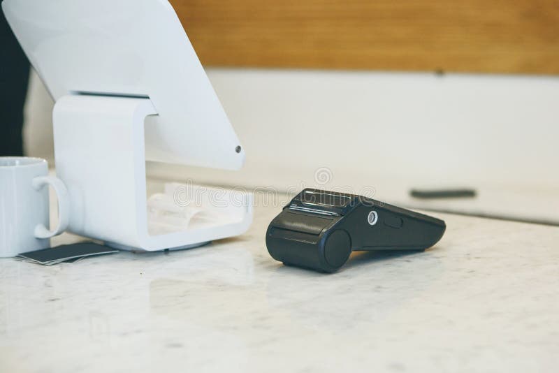 Payment Machine on the Counter Stock Image - Image of finance, chip ...