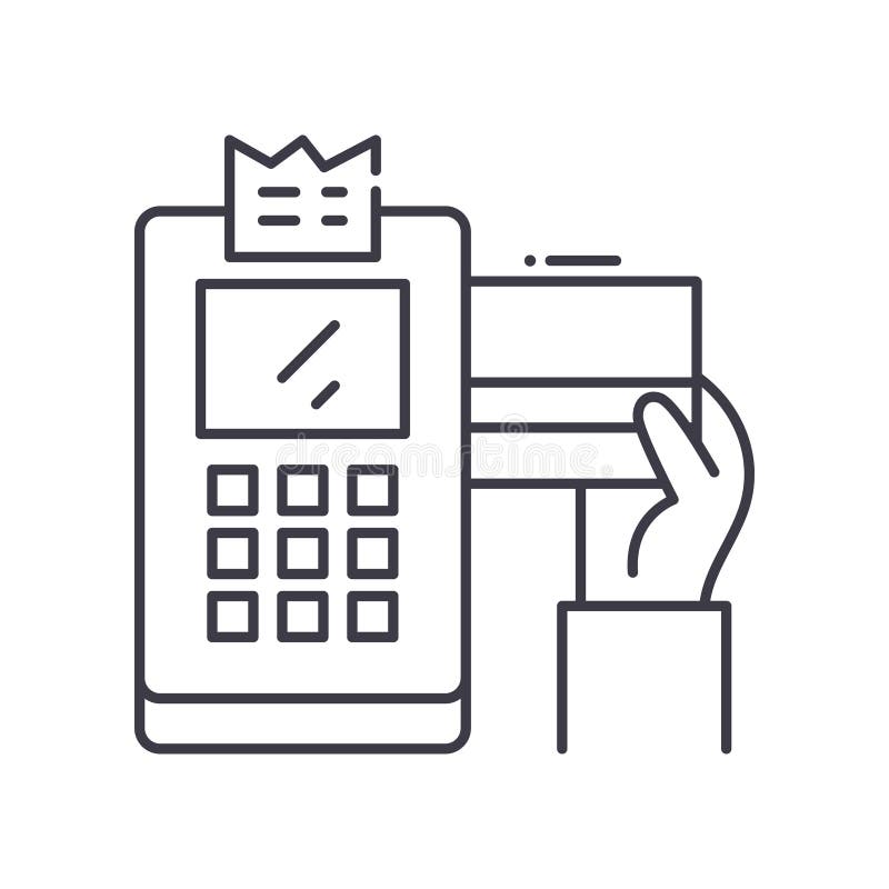 Payment Machine Icon, Linear Isolated Illustration, Thin Line Vector ...