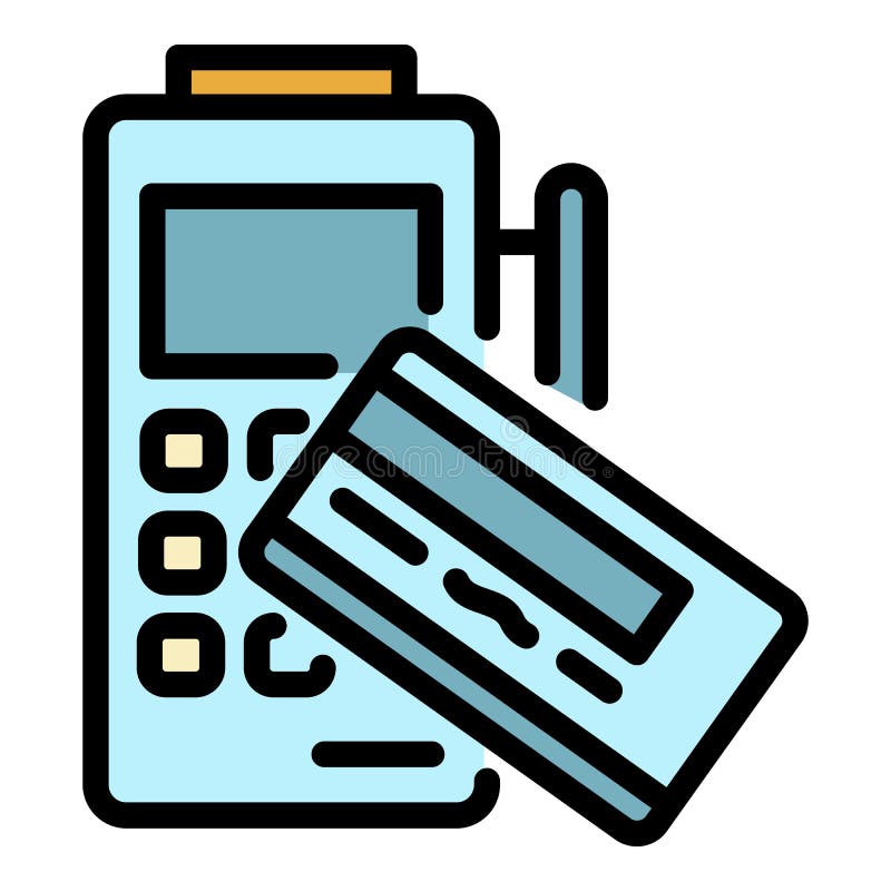 Payment Machine Icon Color Outline Vector Stock Vector - Illustration ...