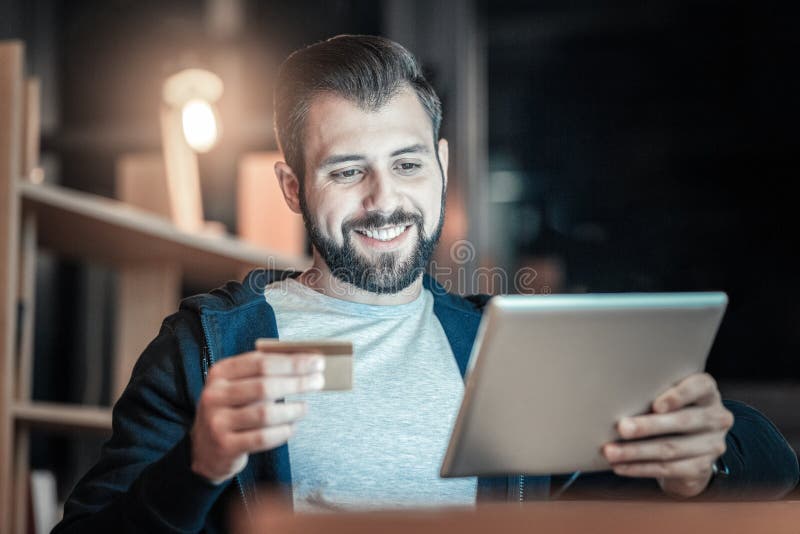 Handsome it Guy Shopping Online Stock Photo - Image of coding, tech ...
