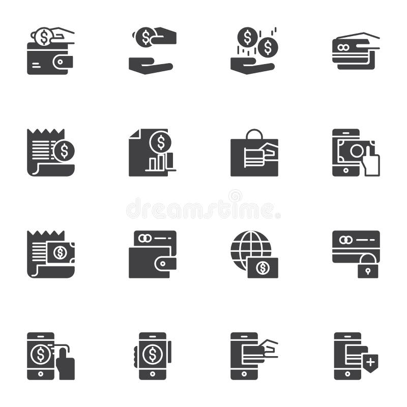 Payment Method Vector Icons Set Stock Vector - Illustration of finance ...