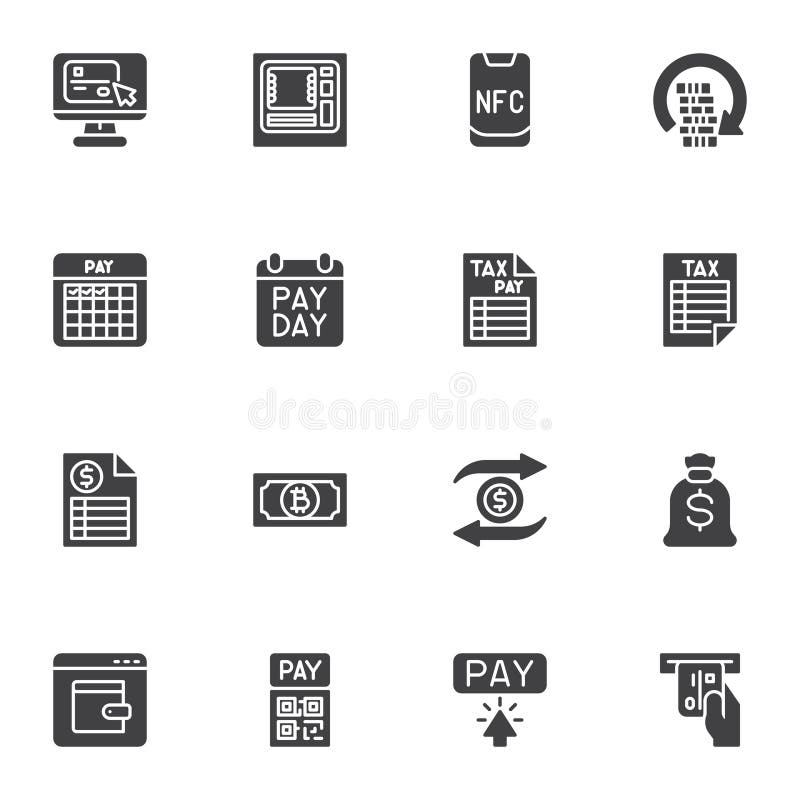 Payment Method Vector Icons Set Stock Vector - Illustration of ...