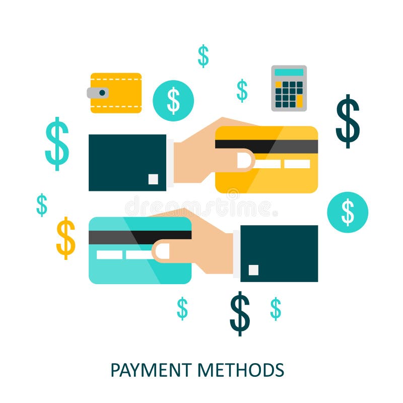 Payment Methods. Flat Vector Illustration on White Stock Illustration ...