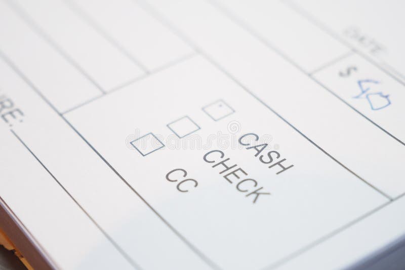 Payment Methods on the Invoice Cash, Check, and Credit Card Stock Photo ...