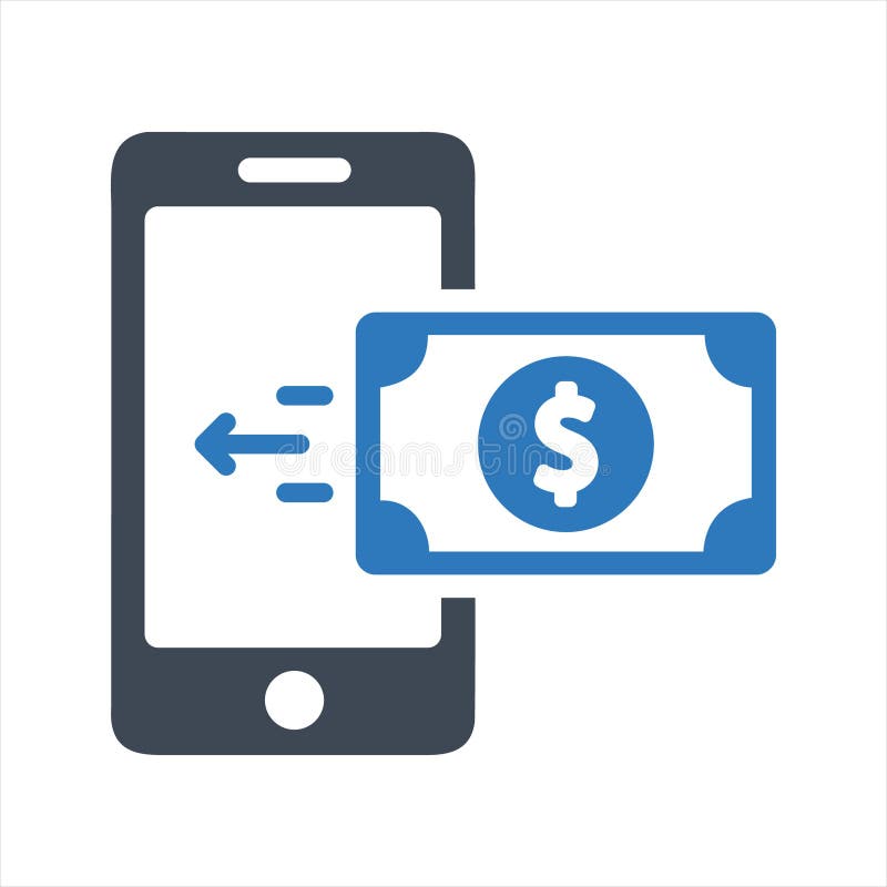 Payment with Mobile, Money Icon. Mobile Transaction Icon Stock Vector ...