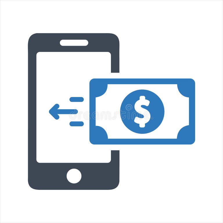 Payment with Mobile, Money Icon. Mobile Transaction Icon Stock Vector ...