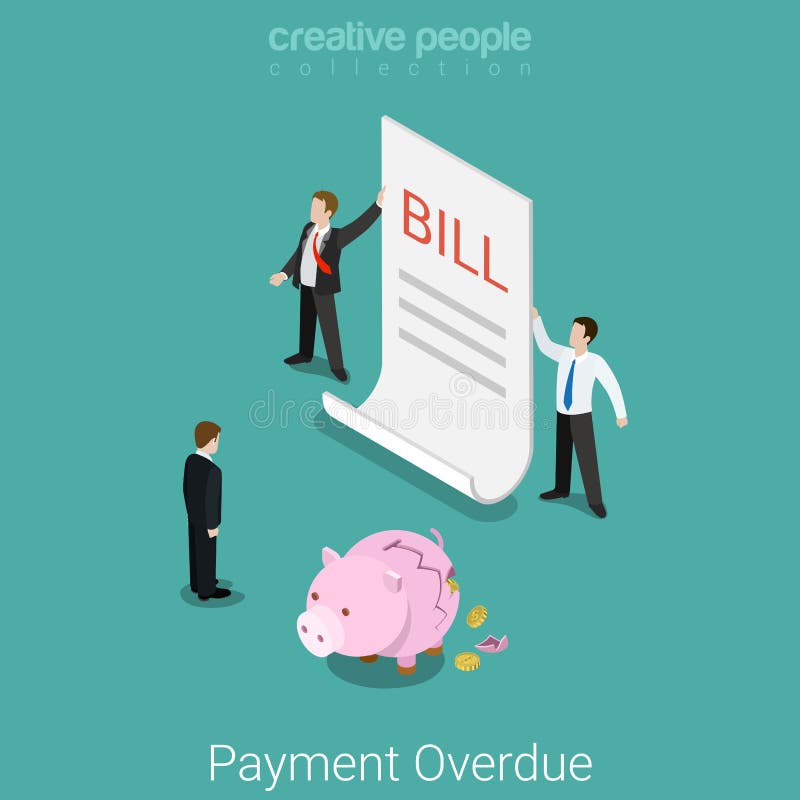 Payment Overdue Budget Money Bill Business Flat Vector Isometric Stock ...