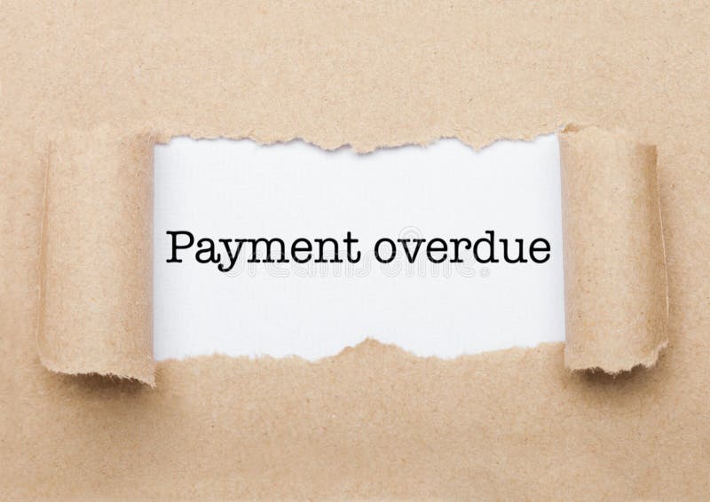 Payment Overdue Text Appearing Behind Brown Paper Stock Photo - Image ...