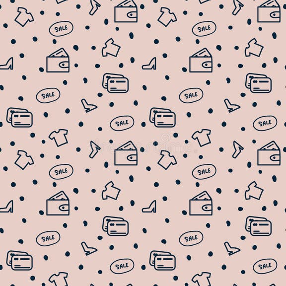 The Payment Pattern in the Online Store. Texture Template for Shopping ...