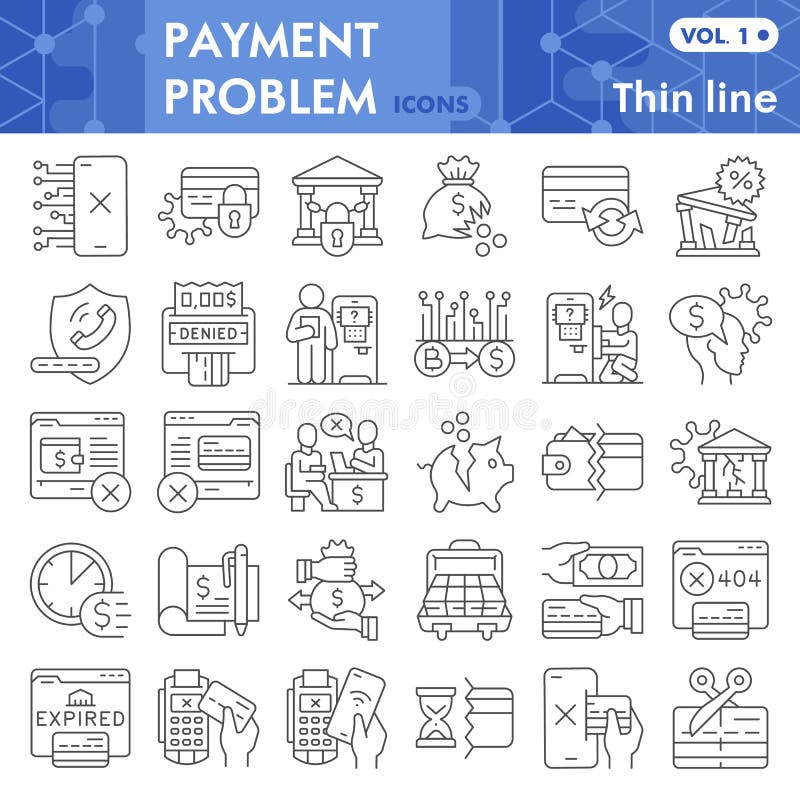Business Problem Thin Line Icon Set, Problem Solving Symbols Set ...