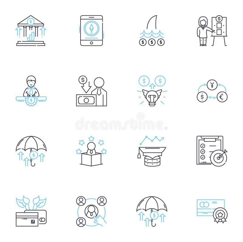 Payment Proceeds Linear Icons Set. Transactions, Remittance ...