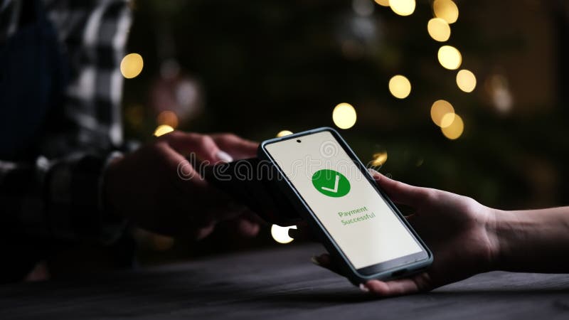 Payment Processing and Approving with Wireless Terminal and Smaprtphone Stock Footage - Video of ...