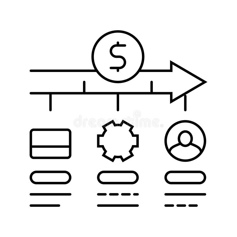 Payment Processing Business Process Line Icon Vector Illustration Stock ...