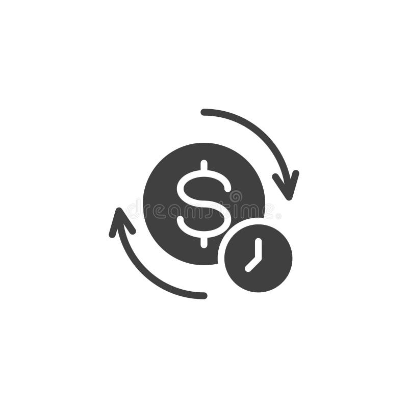 Clock and Arrows Around Line Icon, Outline Vector Sign, Linear Style ...