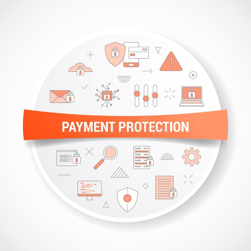Payment Protection Concept with Icon Concept with Round or Circle Shape ...