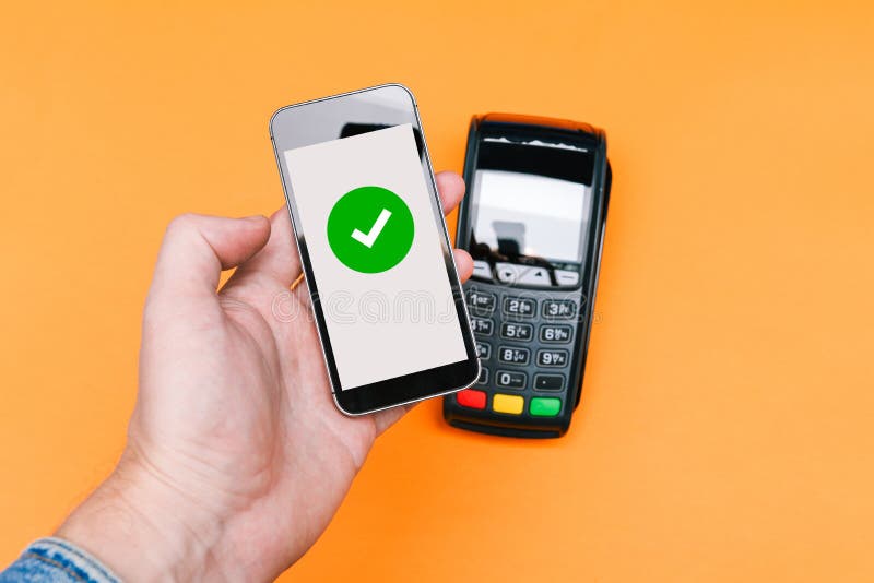 Payment for Purchases with a Mobile Phone. Successful Payment with ...