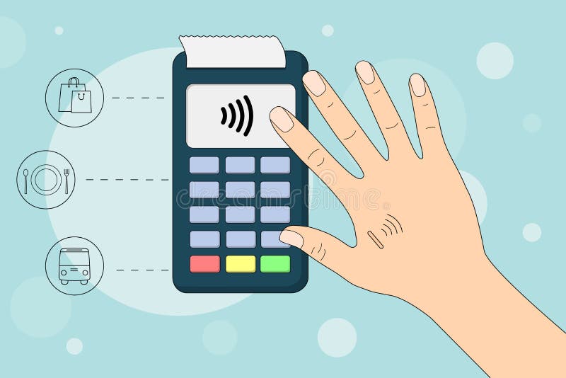 Payment for Purchases Using a Chip. a Chip is Built into the Hand Stock ...