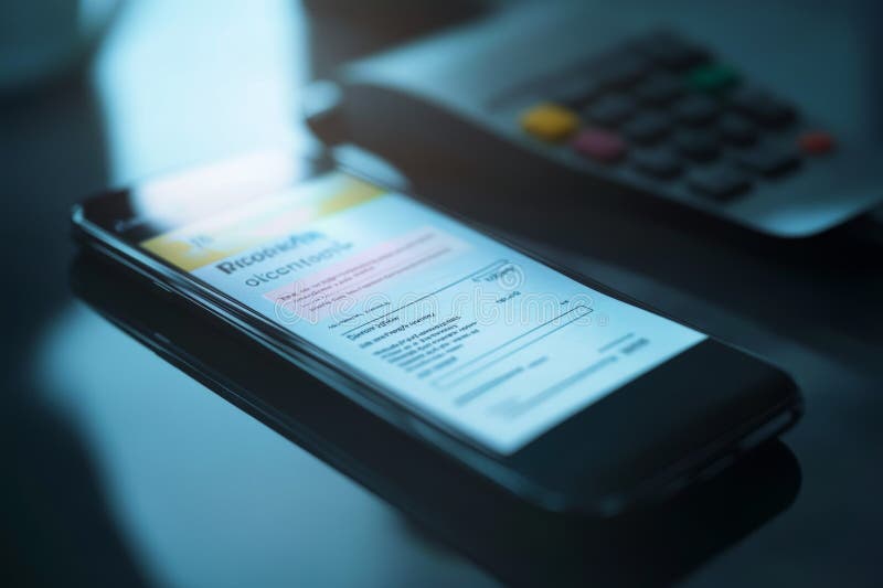 Payment Receipt Displayed on Smartphone with Colorful Elements and Fine ...