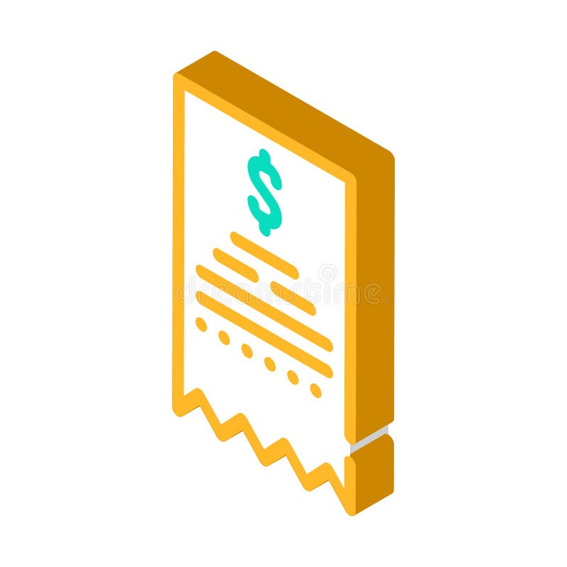 Payment Receipt Isometric Icon Vector Isolated Illustration Stock ...
