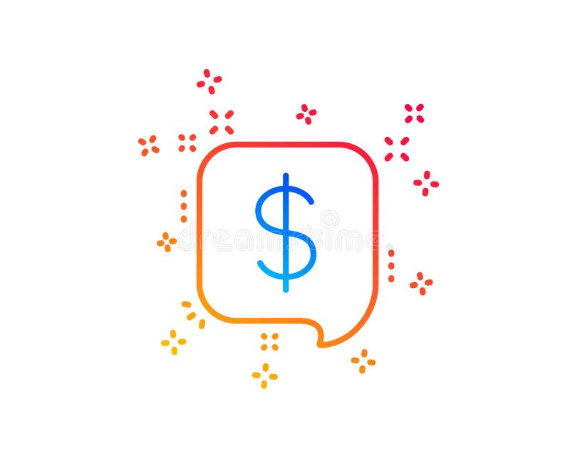 Payment Received Line Icon. Dollar Sign. Vector Stock Vector ...