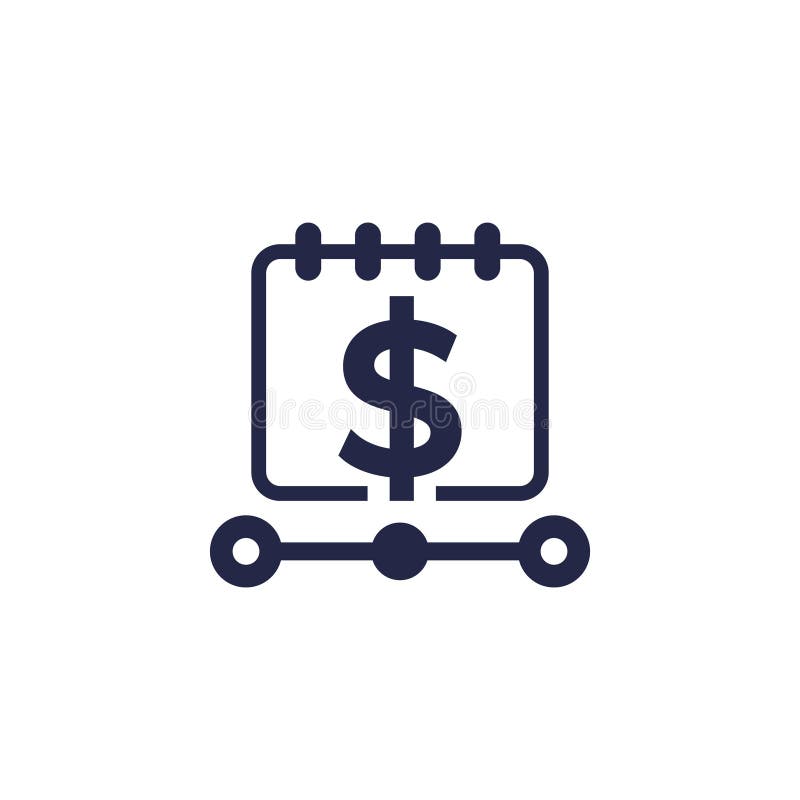Payment Schedule Icon, Pictogram on White Stock Vector - Illustration ...
