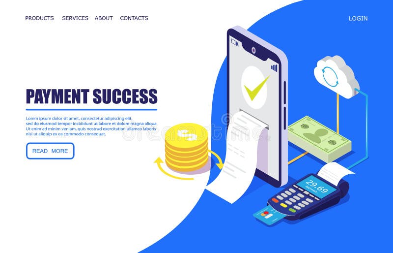 Payment Success Vector Website Landing Page Design Template Stock ...