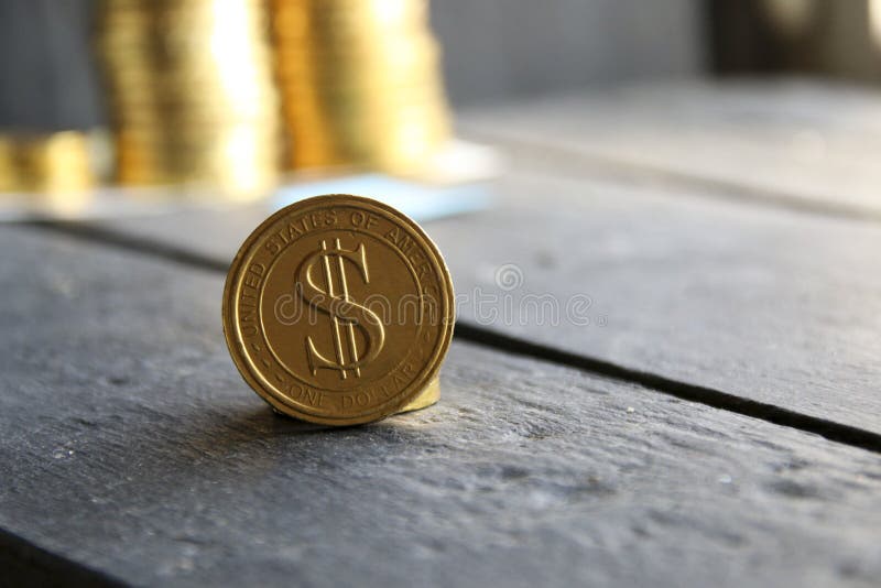Payment System. Coins and Dollar Cent on Vintage Background. Business ...