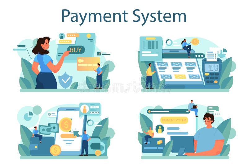 Payment System Concept. Website Payment System by Credit Card Stock ...