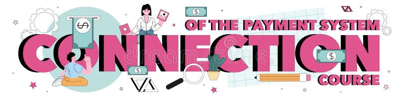 Payment System Connection Course Typographic Header. Online Store ...