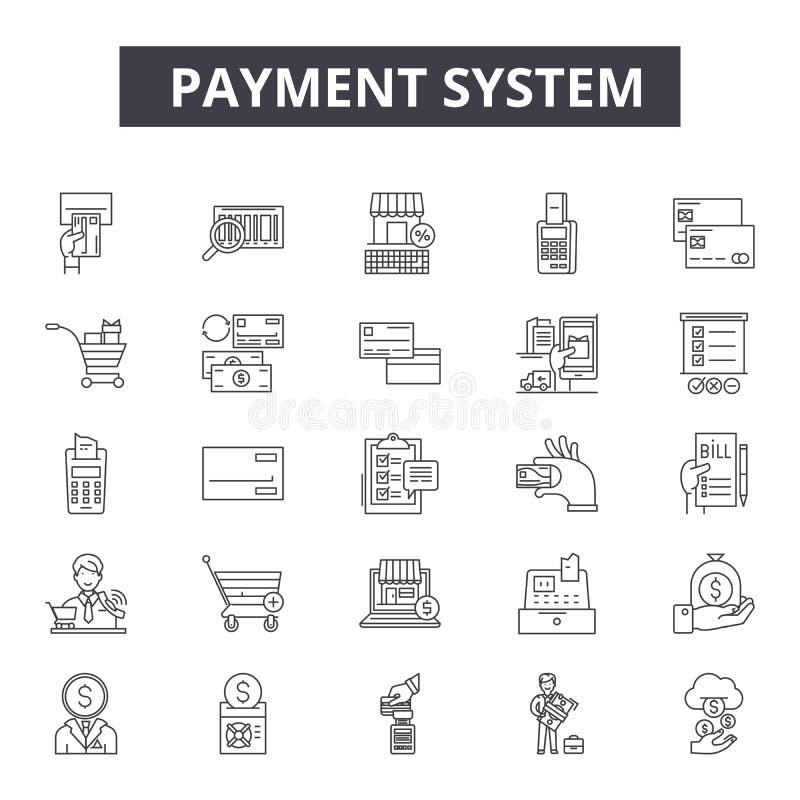 Payment System Line Icons, Signs, Vector Set, Outline Illustration ...